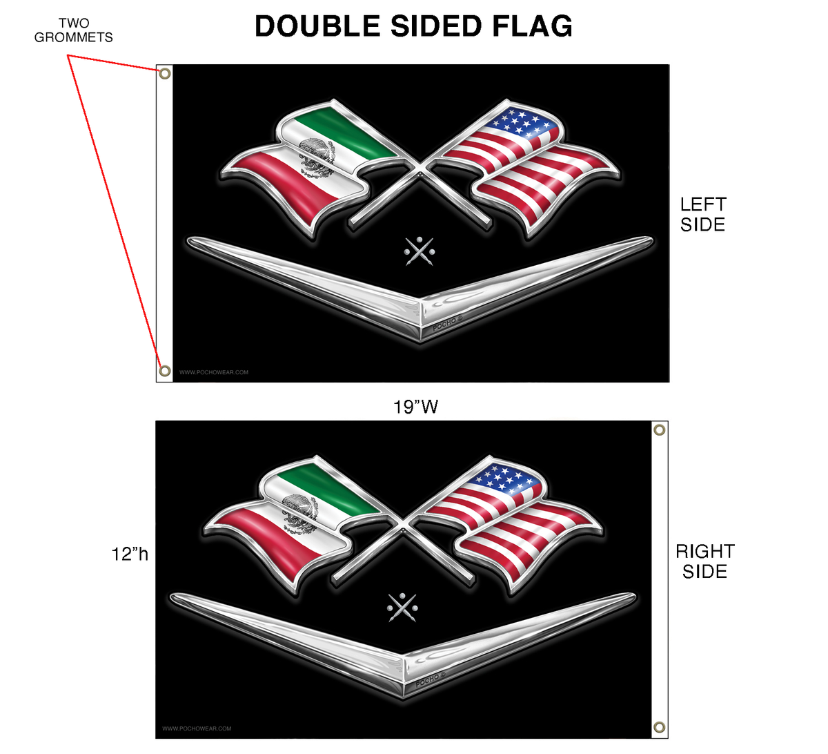 Dual Flag ATV UTV Boat Flag – Pocho Wear